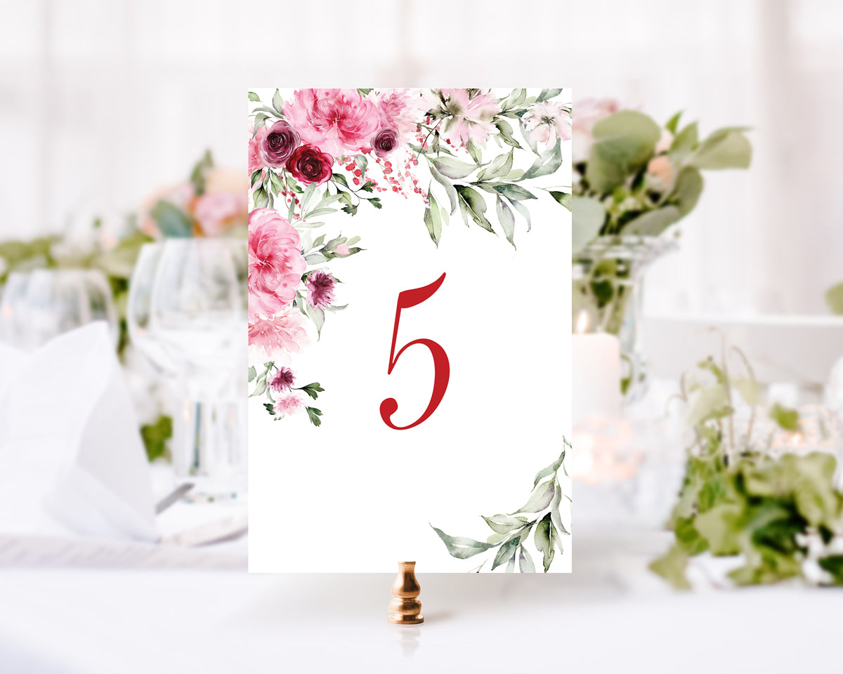 Table Numbers – Bilingual Invitations