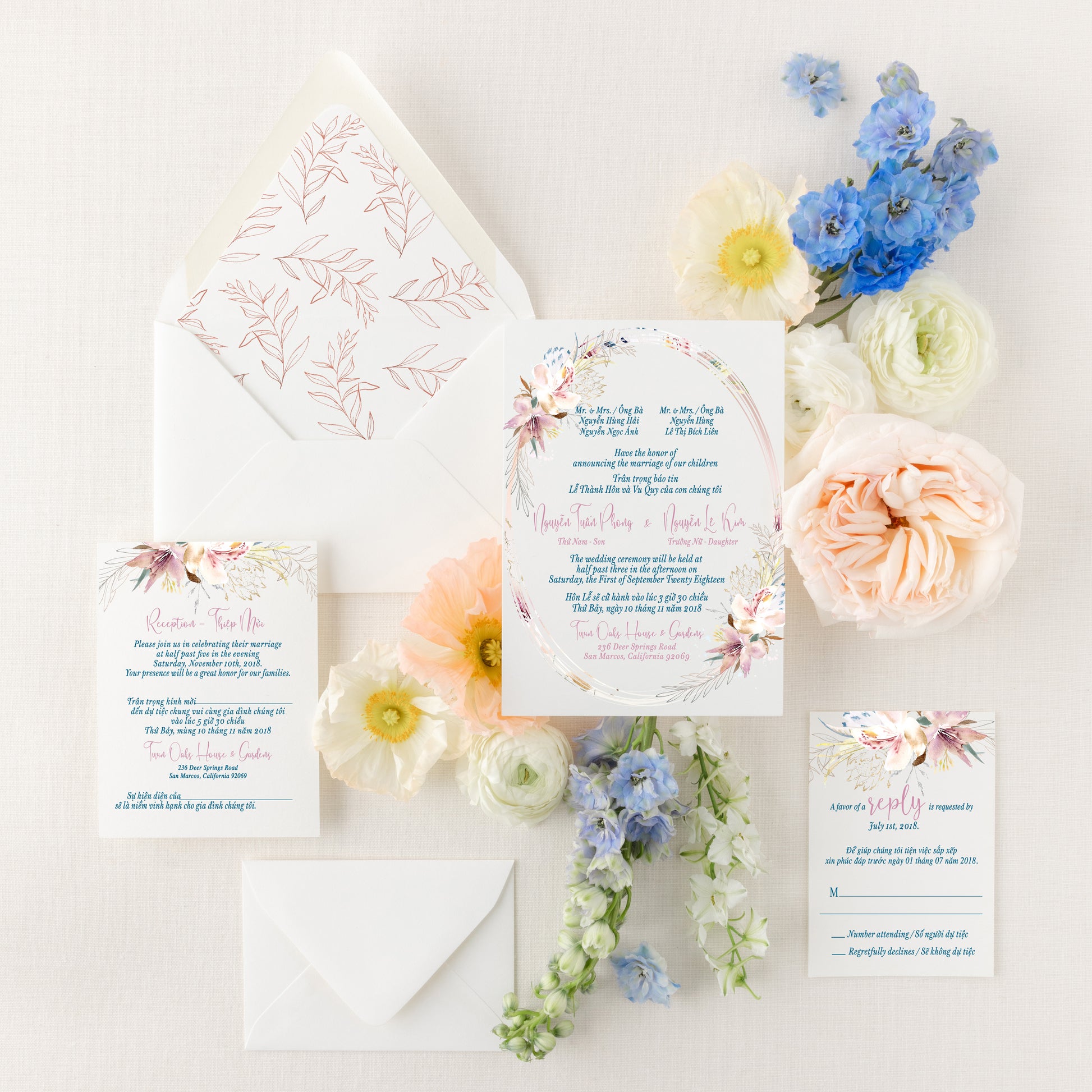 LOLA | Bilingual Vietnamese Wedding Invitation Suites – Bilingual ...